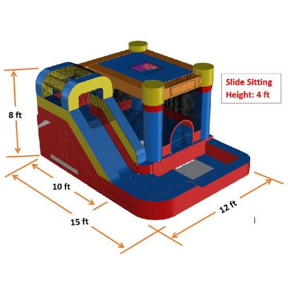 Get your red and blue inflatable water slide with landing pool ...